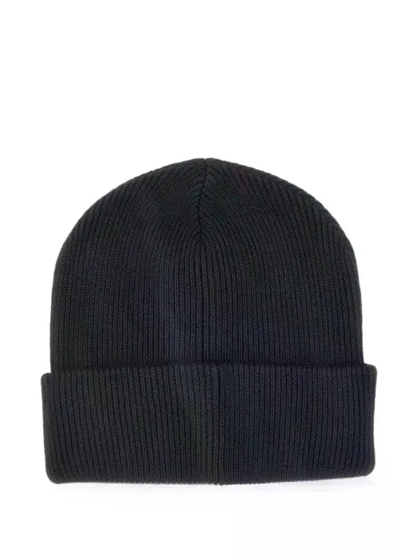 Iceberg Logo Embroidered Ribbed Knit Beanie