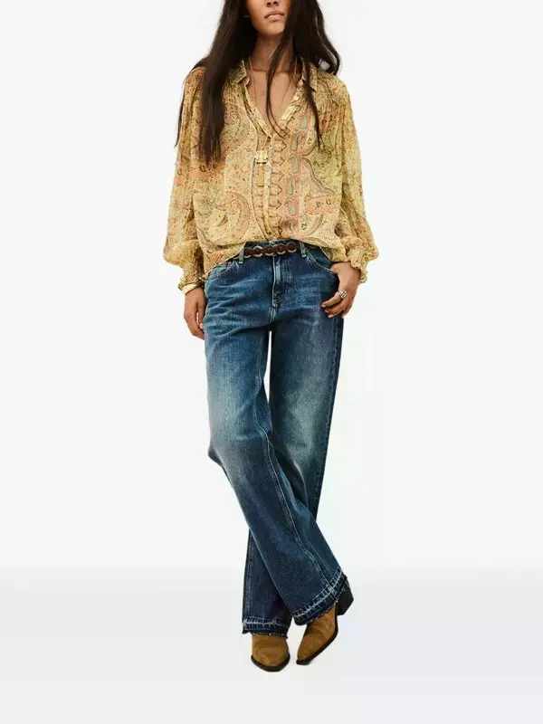 Ba&sh Cleo Paisley-print Smocked Blouse