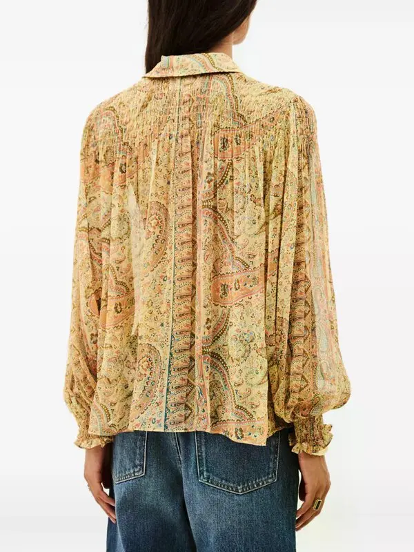 Ba&sh Cleo Paisley-print Smocked Blouse