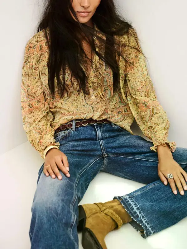Ba&sh Cleo Paisley-print Smocked Blouse
