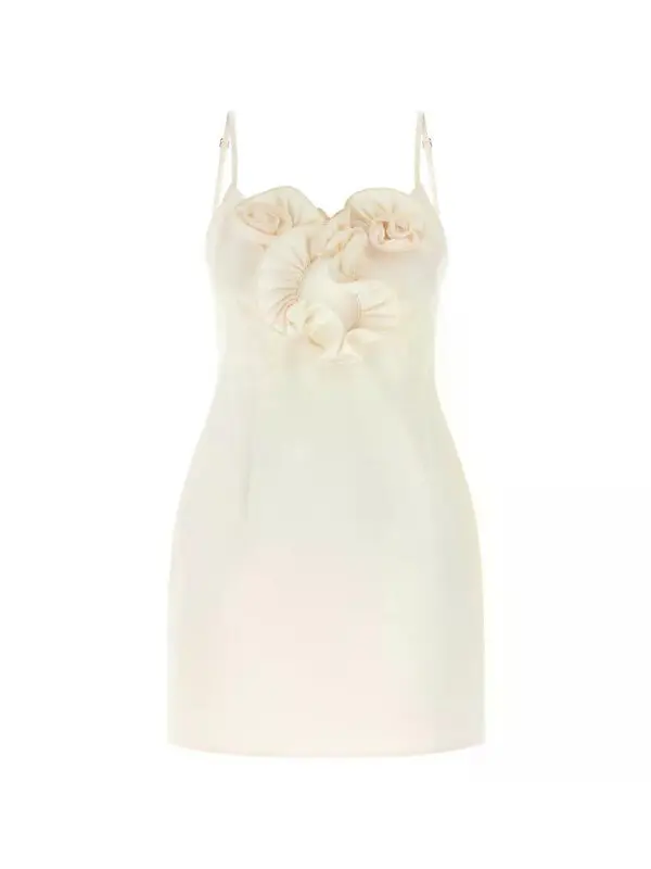 Magda Butrym Floral-applique Cut-out Mini Dress - Neutrals