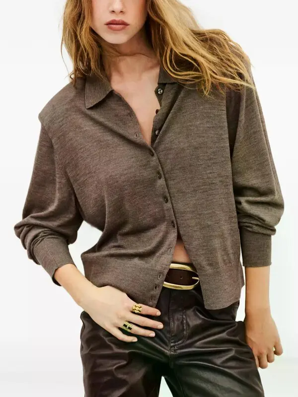 Ba&sh Boston Button-up Collared Cardigan - Brown