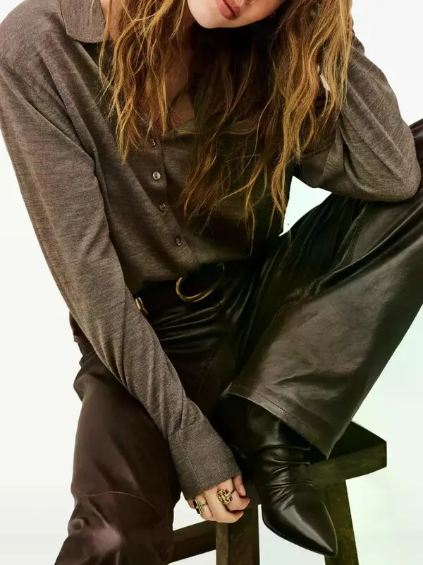 Ba&sh Boston Button-up Collared Cardigan - Brown