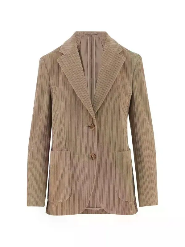 LARDINI Ribbed Button-down Blazer