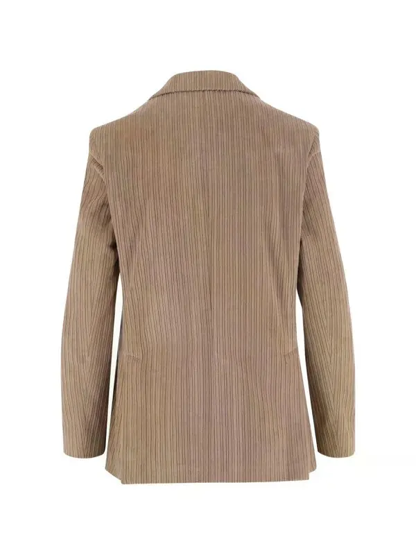 LARDINI Ribbed Button-down Blazer