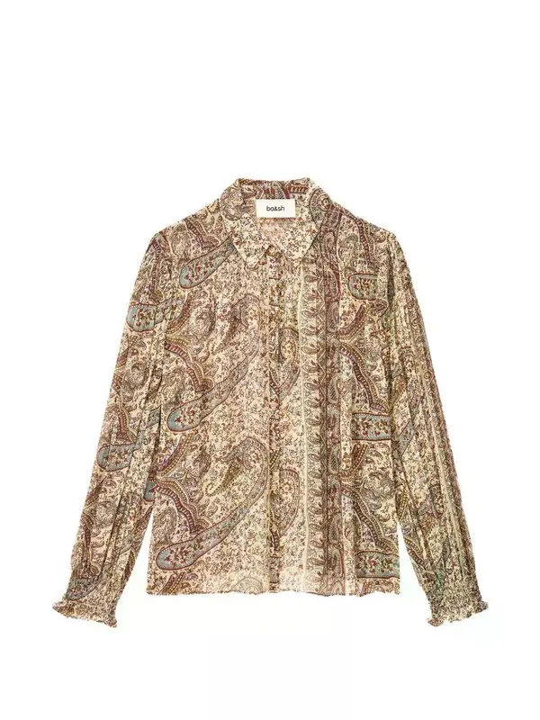 Ba&sh Paisley-print Smocked-cuff Shirt