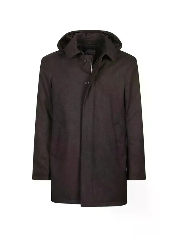 Herno Wool Hooded Single-breasted Coat