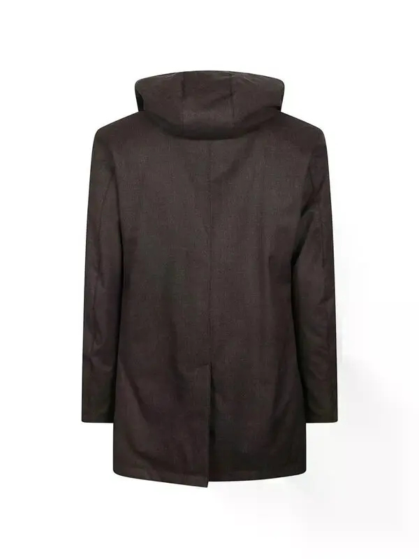 Herno Wool Hooded Single-breasted Coat