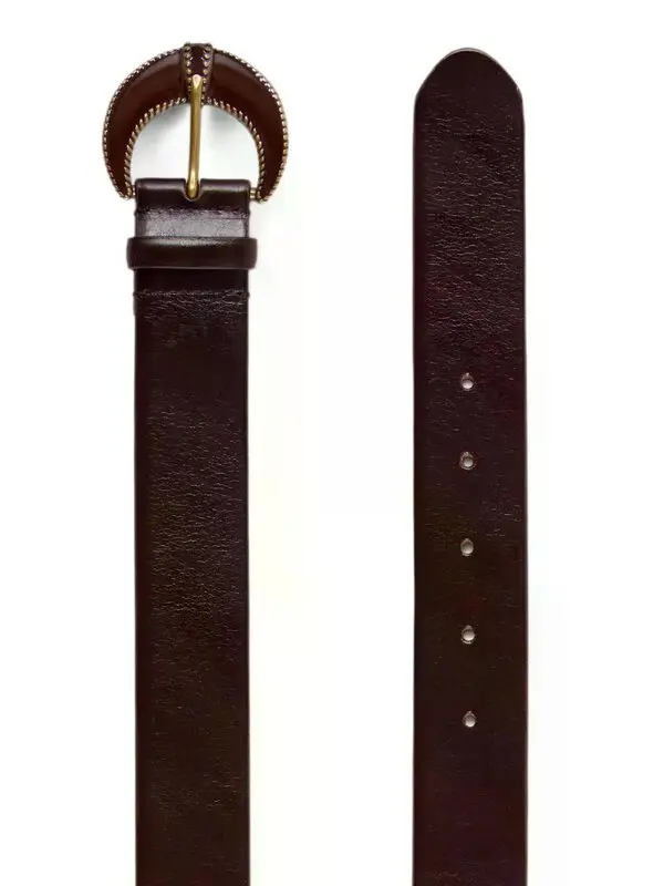 Ba&sh Brendon Crescent-buckle Leather Belt - Brown