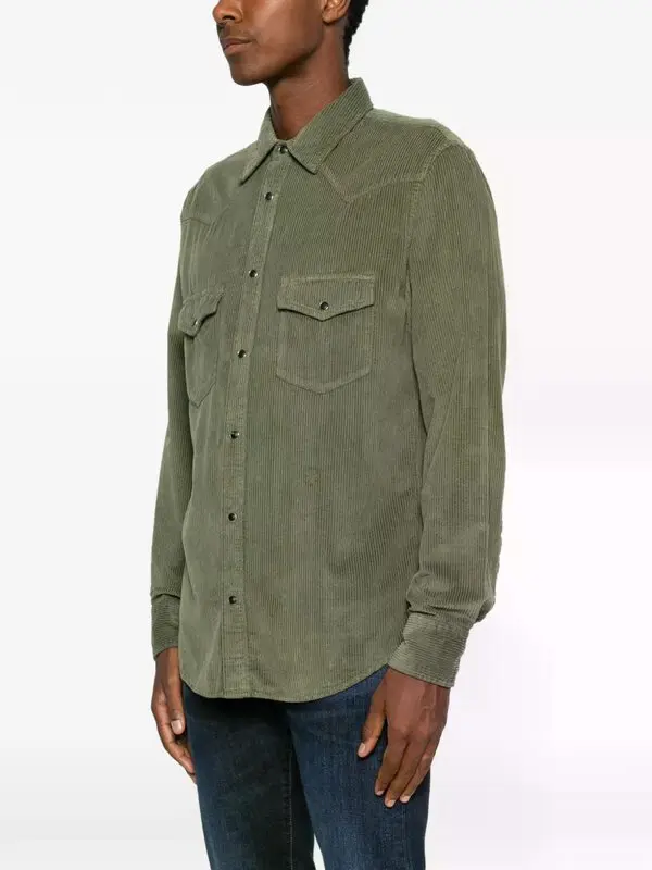 Jacob Cohen Corduroy-texture Shirt - Green