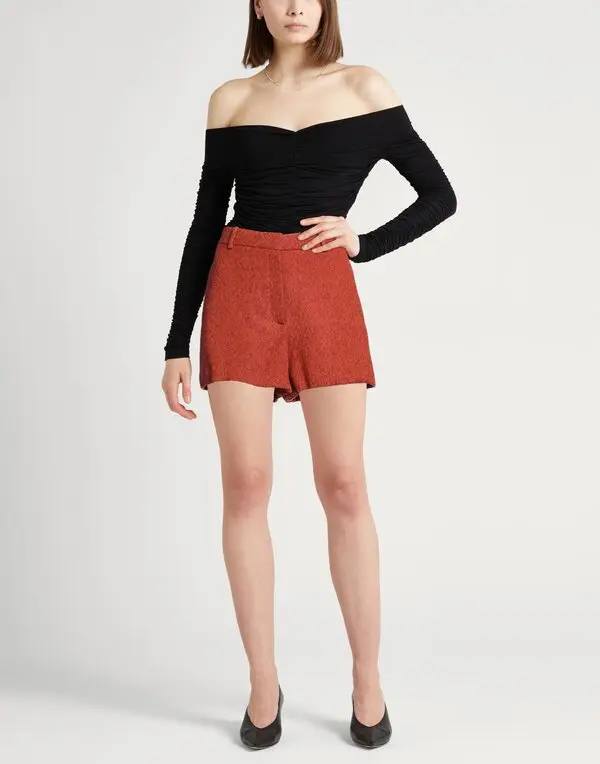 ALYSI Crème Shorts & Bermuda Shorts Rust Size Virgin Wool