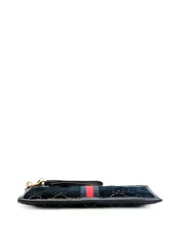 Gucci Ophidia Zip Pouch Gg Velvet Large Clutch Bag