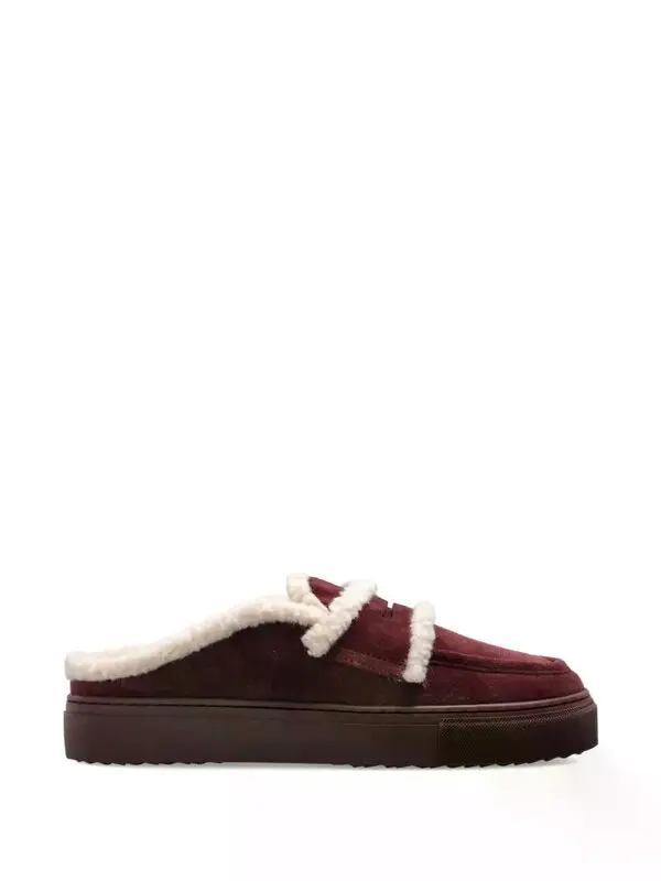 Inuikii Shearling-trim Suede Mules