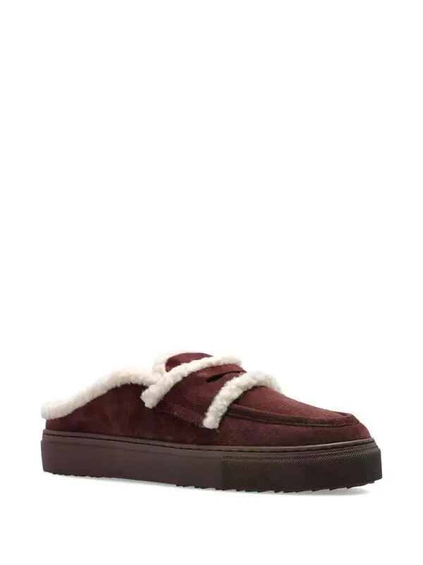 Inuikii Shearling-trim Suede Mules