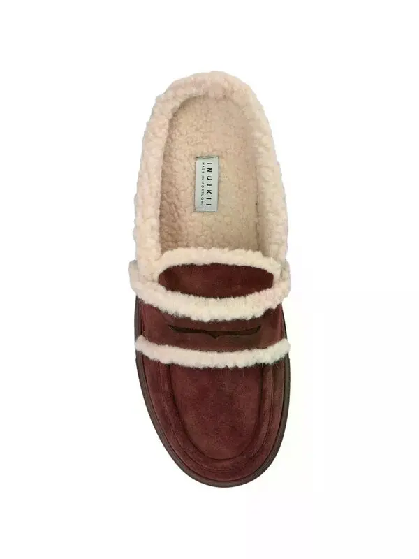 Inuikii Shearling-trim Suede Mules