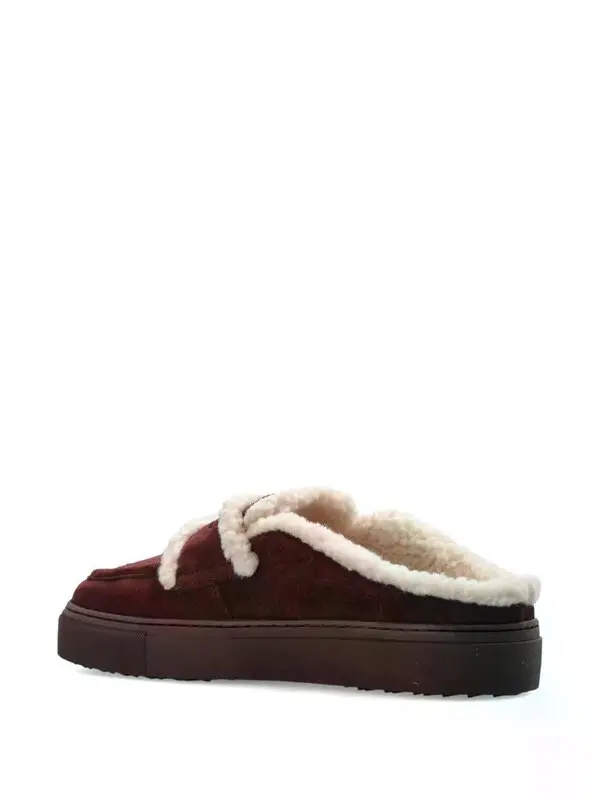 Inuikii Shearling-trim Suede Mules