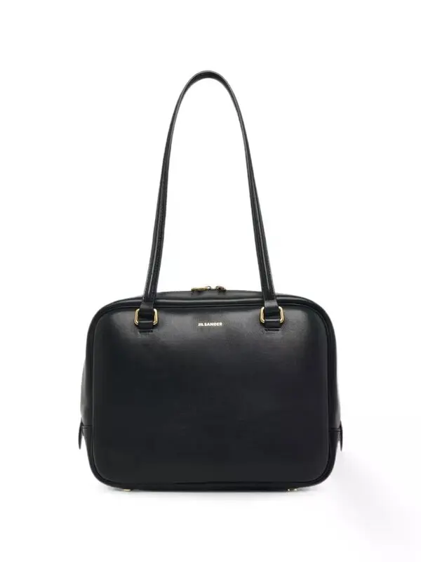 JIL SANDER Medium Vision Leather Shoulder Bag - Black