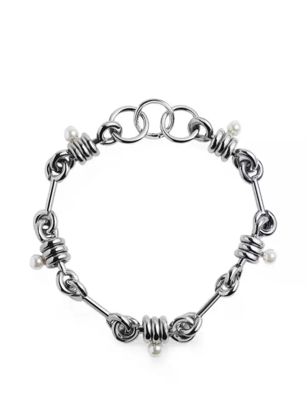 Simone Rocha Stacked-link Pearl Necklace - Silver