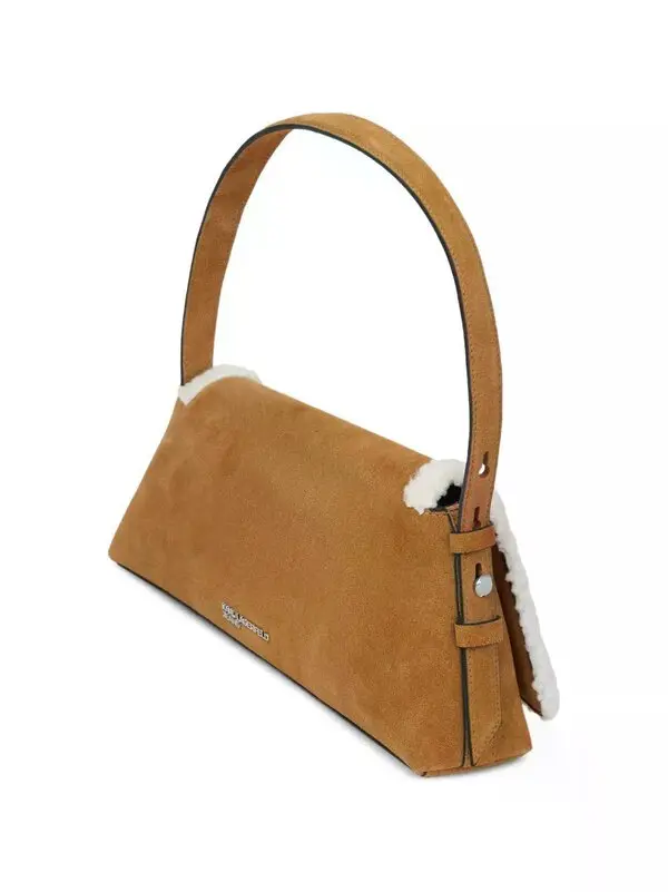 Karl Lagerfeld Geo Suede Flap Shoulder Bag