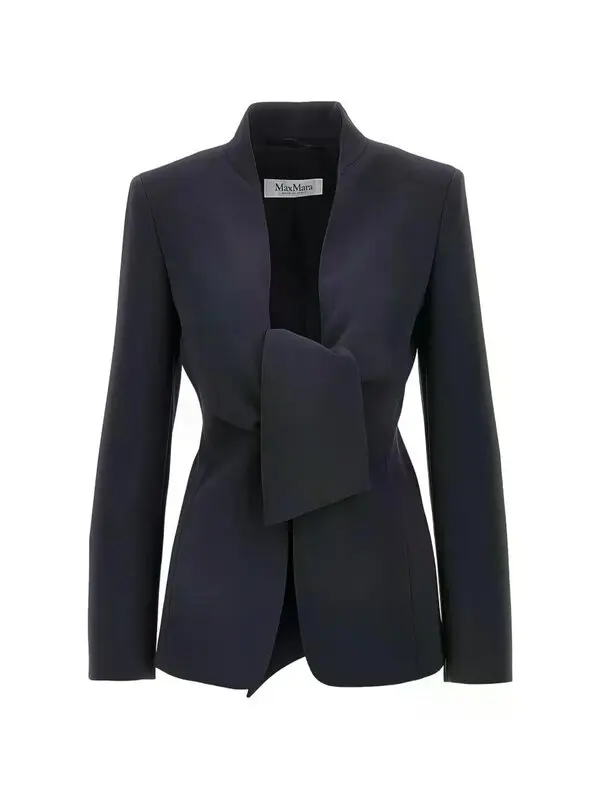 Max Mara Cady Jacket With Sash Detail Midnightblue - Blue