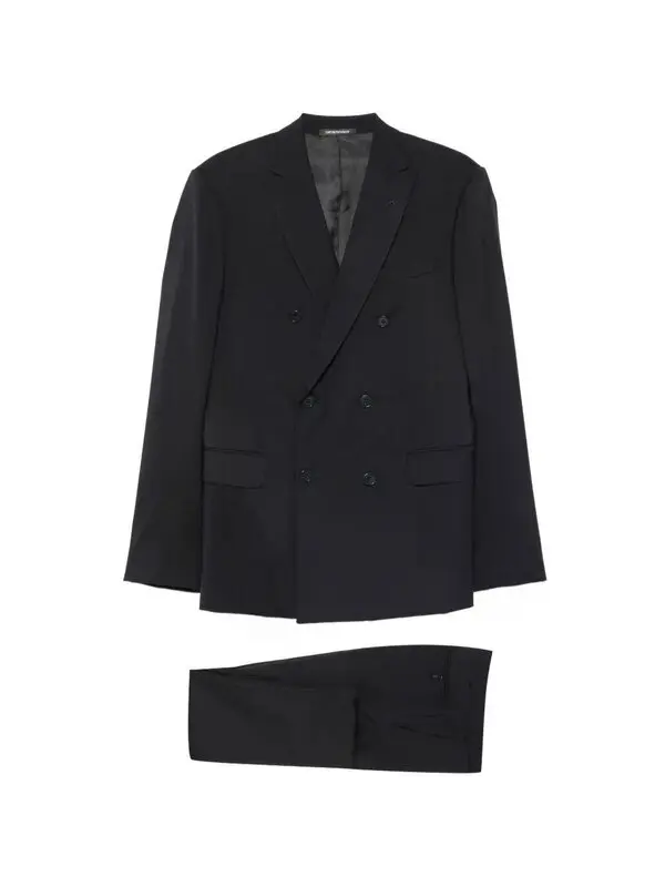 Emporio Armani Double-breasted Virgin-wool Suit
