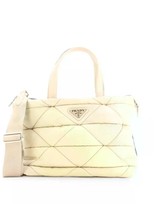 Prada Padded Quilted Re-nylon With Leather Mini Tote Bag