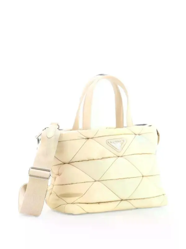 Prada Padded Quilted Re-nylon With Leather Mini Tote Bag