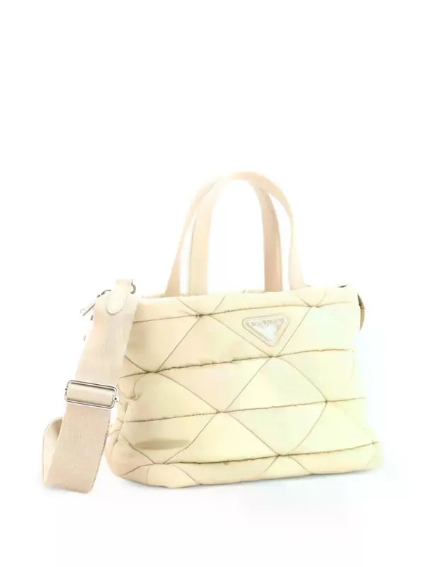 Prada Padded Quilted Re-nylon With Leather Mini Tote Bag