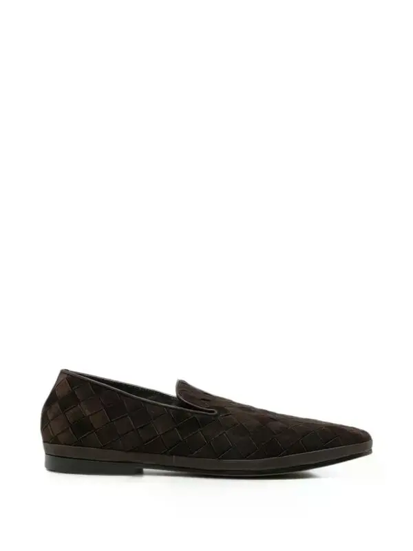 HENDERSON BARACCO Woven Design Loafers - Brown