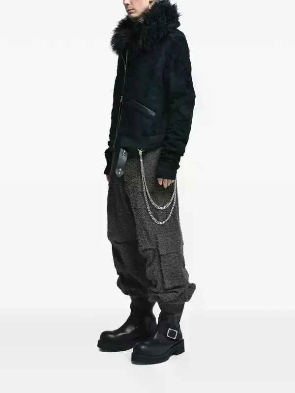 FILTH Distressed Faux-fur Jacket