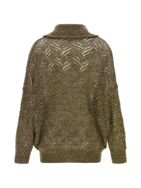 Brunello Cucinelli Dazzling Abstract Leaf Sequin-embellished Cardigan - Brown