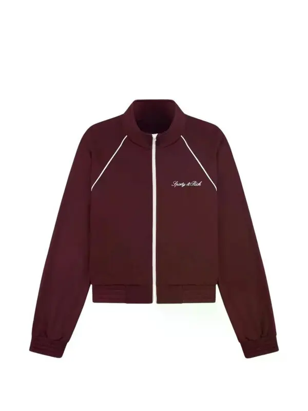 SPORTY & RICH Logo-print Piping-detail Jacket