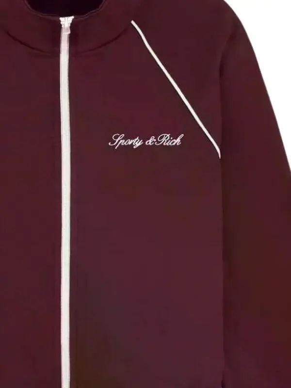 SPORTY & RICH Logo-print Piping-detail Jacket