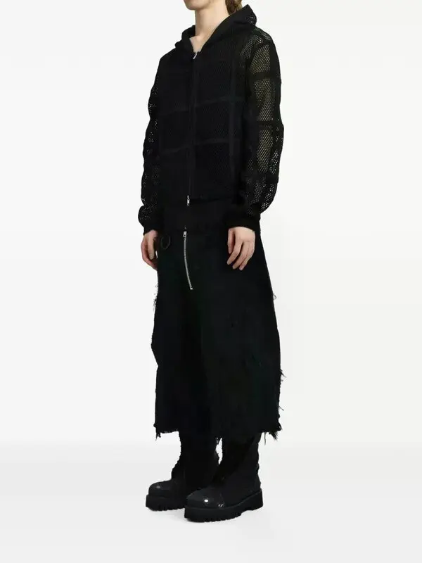 FILTH Mesh-panel Zip-up Hoodie