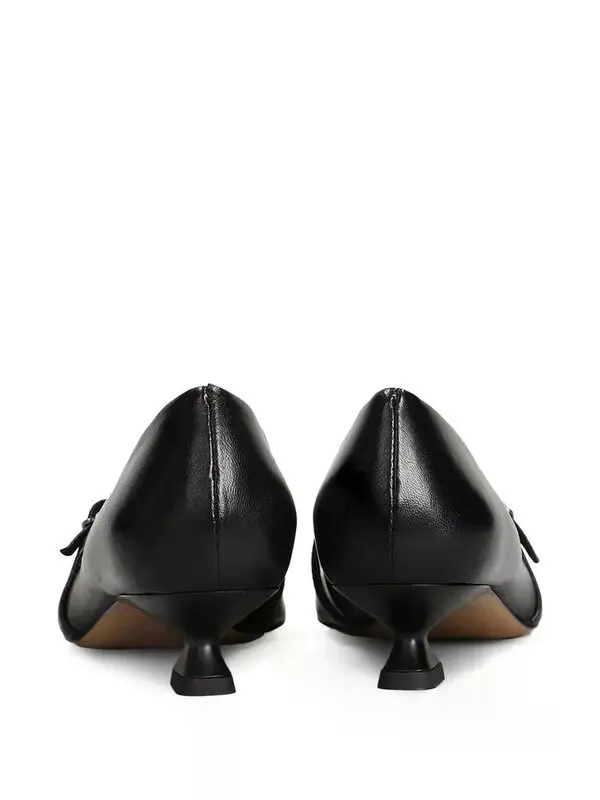THE SELLER Buckle-strap Pointed-toe Leather Pumps