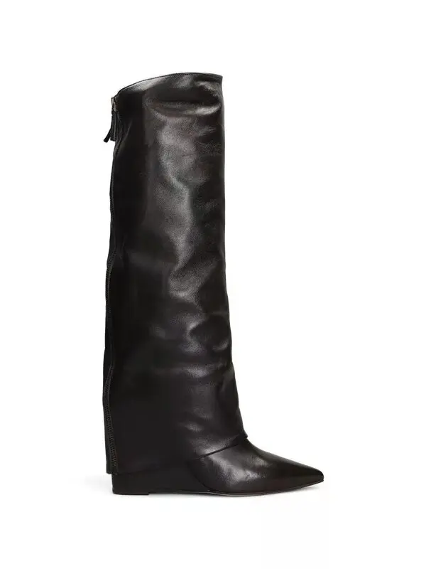 THE SELLER Pointed-toe Wedge Boots - Brown