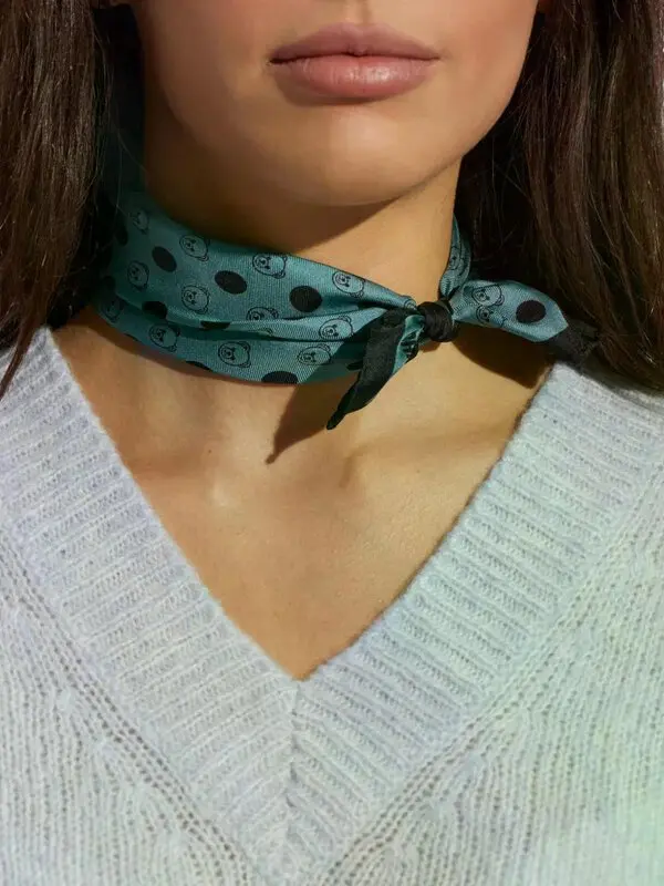 Moschino Teddy Bear Polka-dot Scarf - Blue