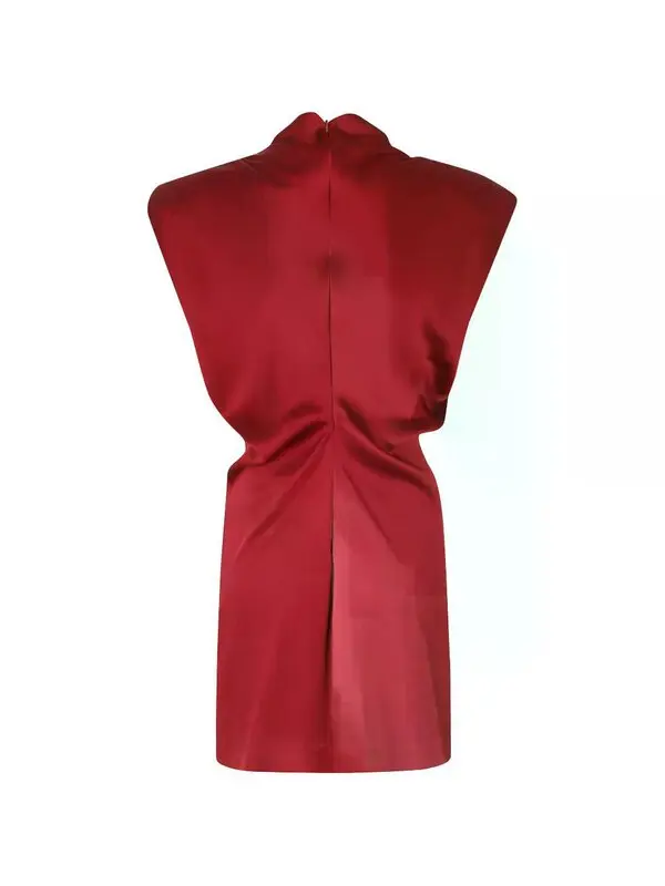 Federica Tosi Padded-shoulder Gathered Midi Dress - Red
