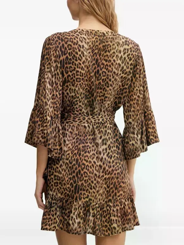 Melissa Odabash Tegan Cheetah-print Ruffled Mini Dress