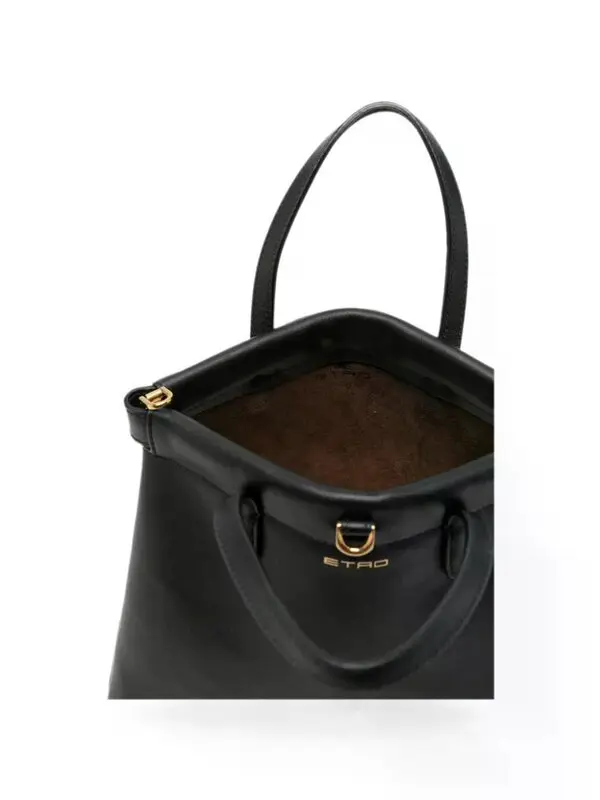 Etro Logo-detail Leather Tote Bag