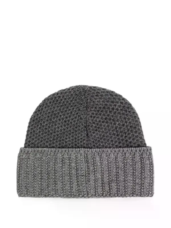 Moschino Logo-patch Waffle-knit Beanie Hat