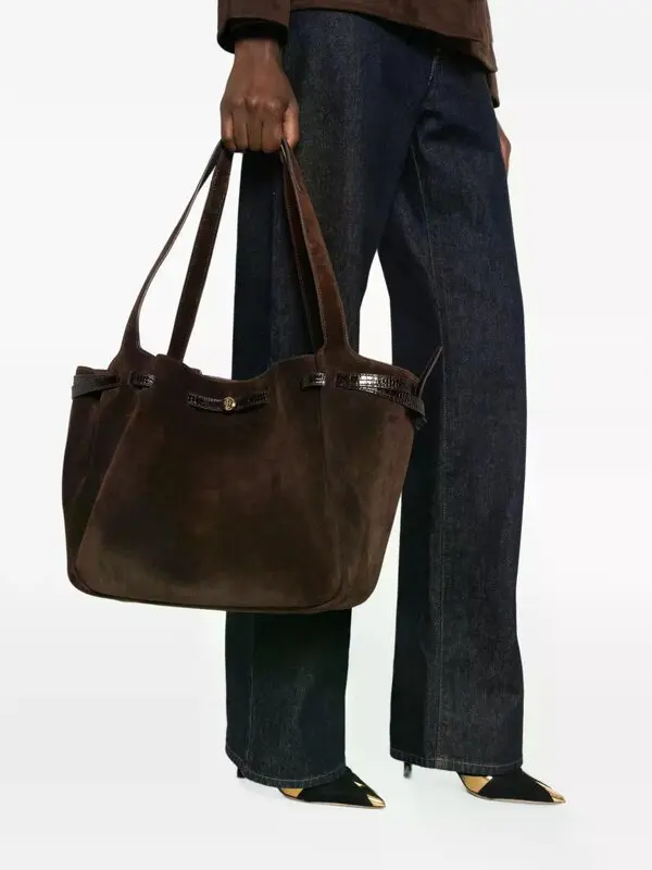 Tory Burch Romy Suede Tote Bag - Brown