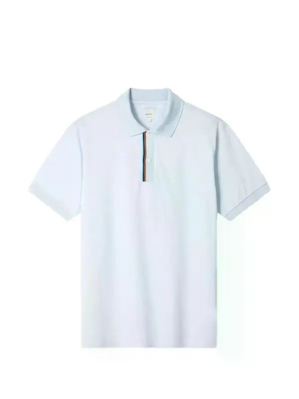 Paul Smith Sky Signature-stripe-trim Polo Shirt