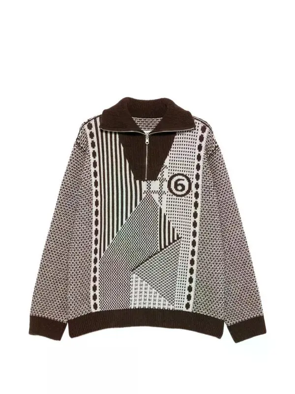 MAISON MARGIELA Patchwork Quarter-zip Knit