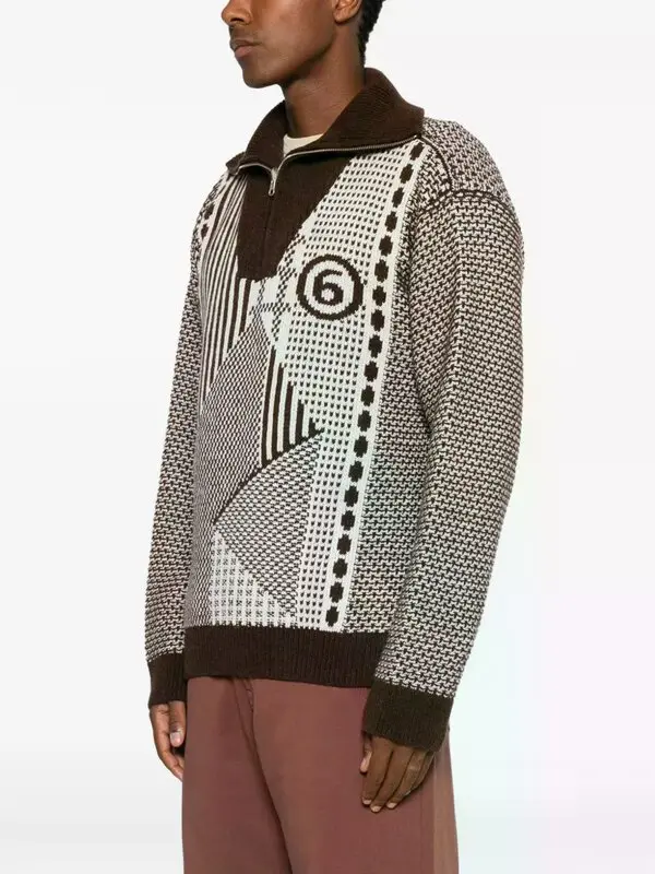 MAISON MARGIELA Patchwork Quarter-zip Knit