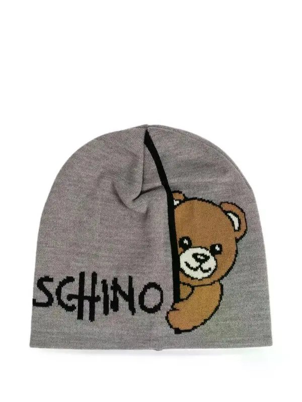 Moschino Teddy Bear Logo-intarsia Beanie Hat