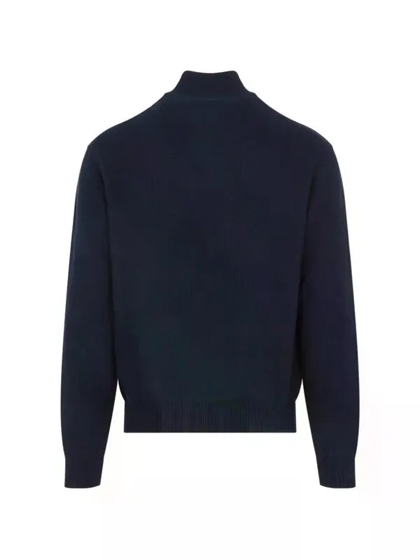 Ralph Lauren Purple Label Half-zip Waffle-knit Sweater