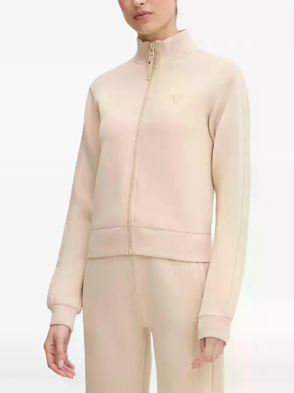 Guess Logo-embossed Zip-up Sweater