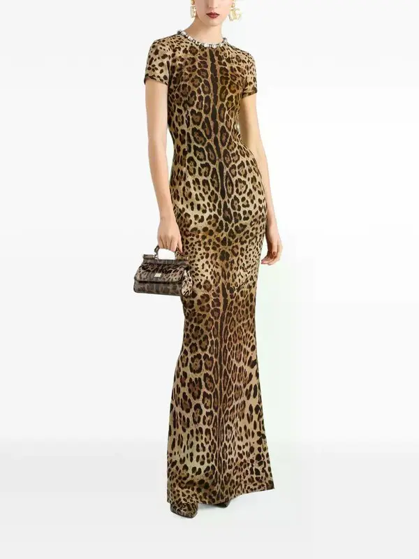 Dolce & Gabbana Leo-print Charmeuse Dress