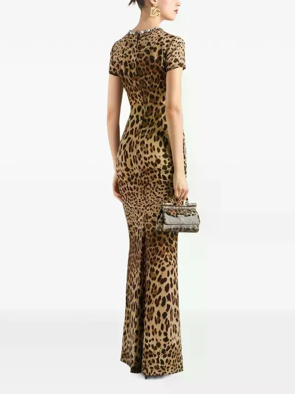 Dolce & Gabbana Leo-print Charmeuse Dress